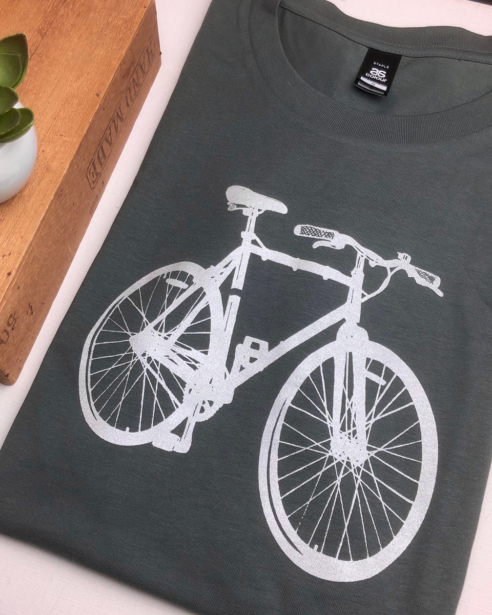 Mens Bike tee - Coal – Finki Handmade