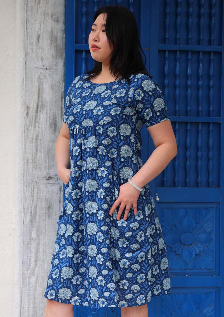 Frankie Dress - Blue Meadow – Finki Handmade