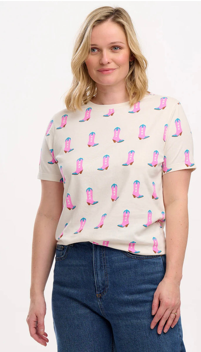 Maggie T-shirt - Cowgirl Boots – Finki Handmade