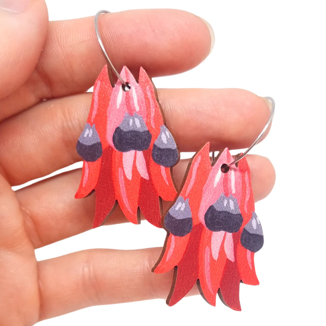 Sturt Desert Pea Earrings – Finki Handmade
