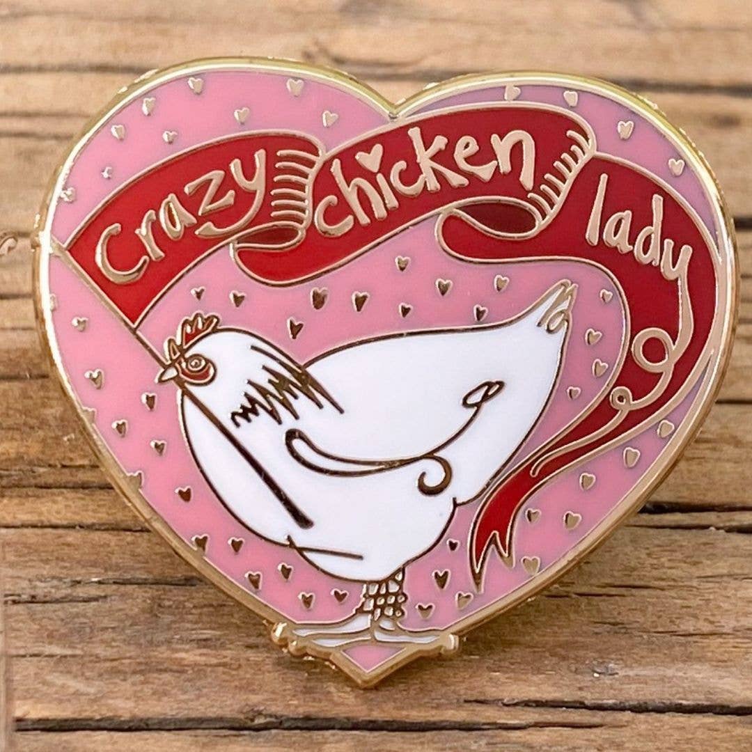 Crazy Chicken Lady - Enamel Pin – Finki Handmade